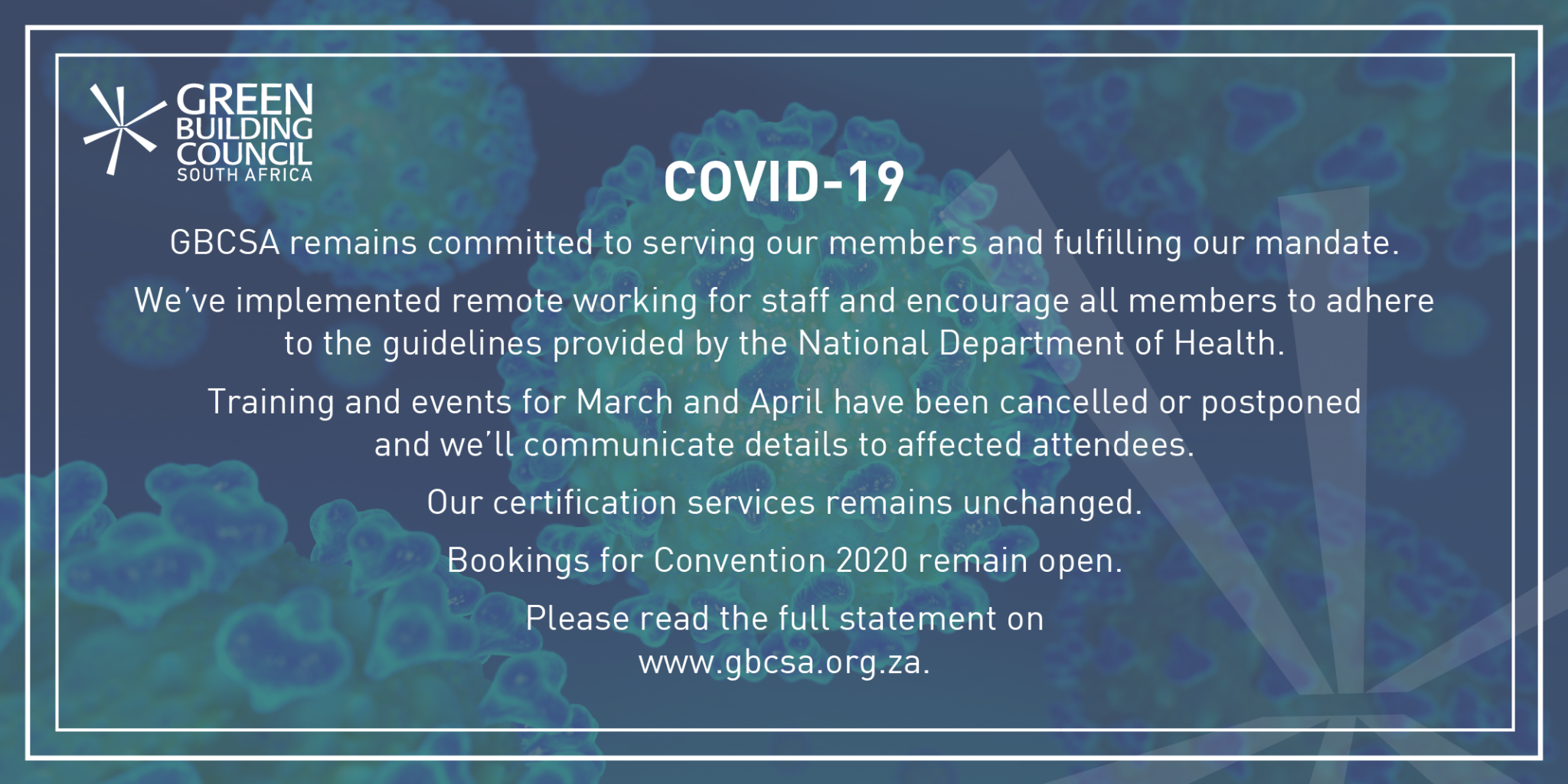 Official GBCSA Statement Regarding COVID-19 | GBCSA